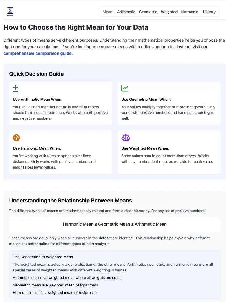 How to Choose the Right Mean: Arithmetic, Geometric, Harmonic or ...